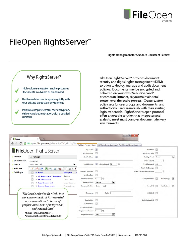 Fileopen Rightsserver - Web | PDF | Encryption | World Wide Web