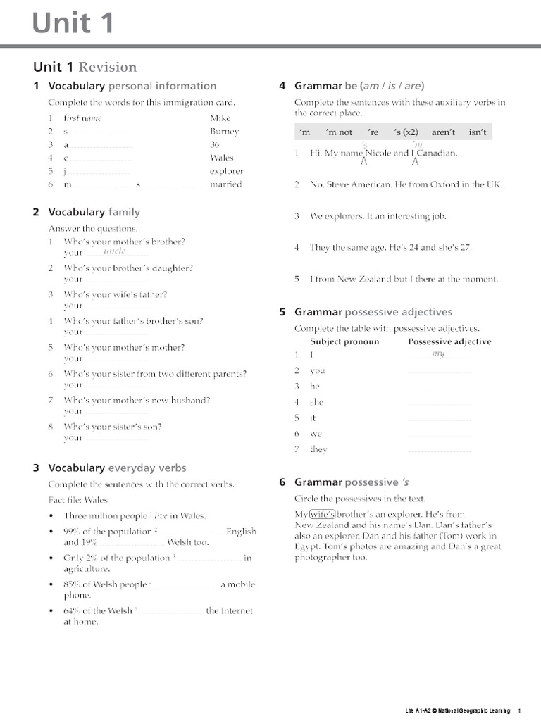 Life A1-A2 © National Geographic Learning 1 | PDF