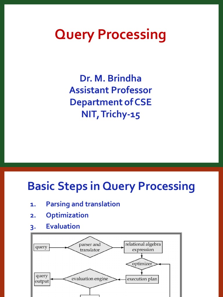 7-Query Processing | PDF | Database Index | Relational Database