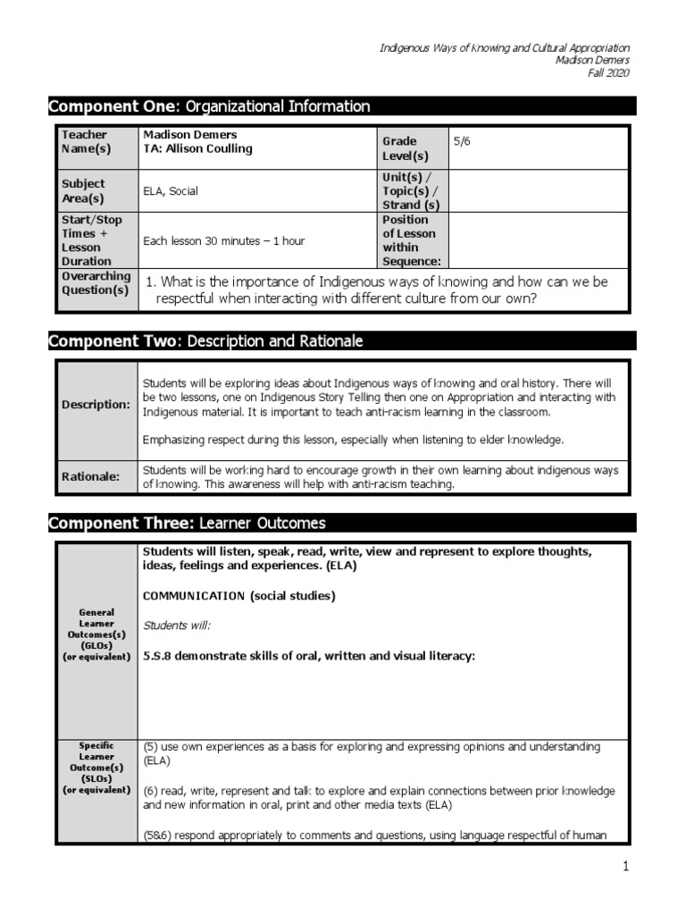 Indigenous Ways of Knowling and Cultural Appropriation | PDF ...