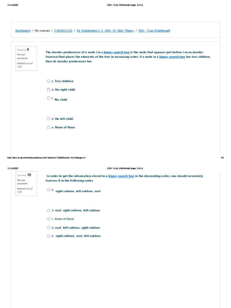 DSA - Quiz (Additional) (Page 3 of 4) | PDF | Theoretical Computer Science | Algorithms And Data ...