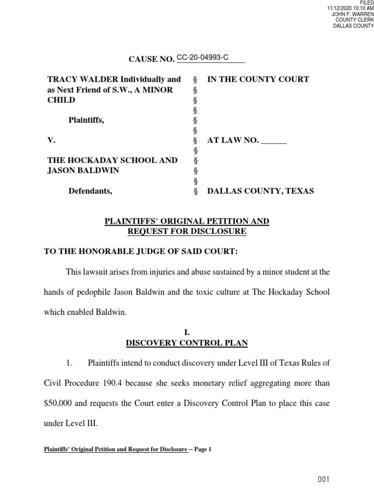 Walder/Hockaday Lawsuit | PDF | Negligence | Lawsuit