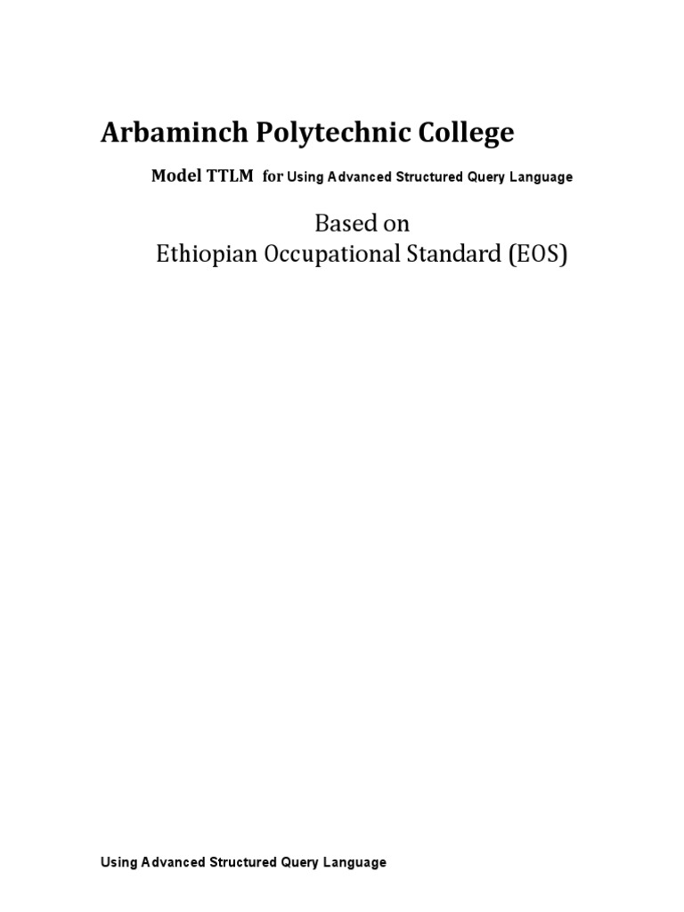 Using Advanced Structured Query Language | PDF | Sql | Scientific Modeling