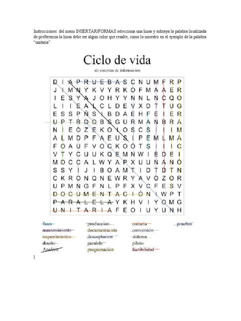 Sopa de Letras Ciclo de Vida | PDF