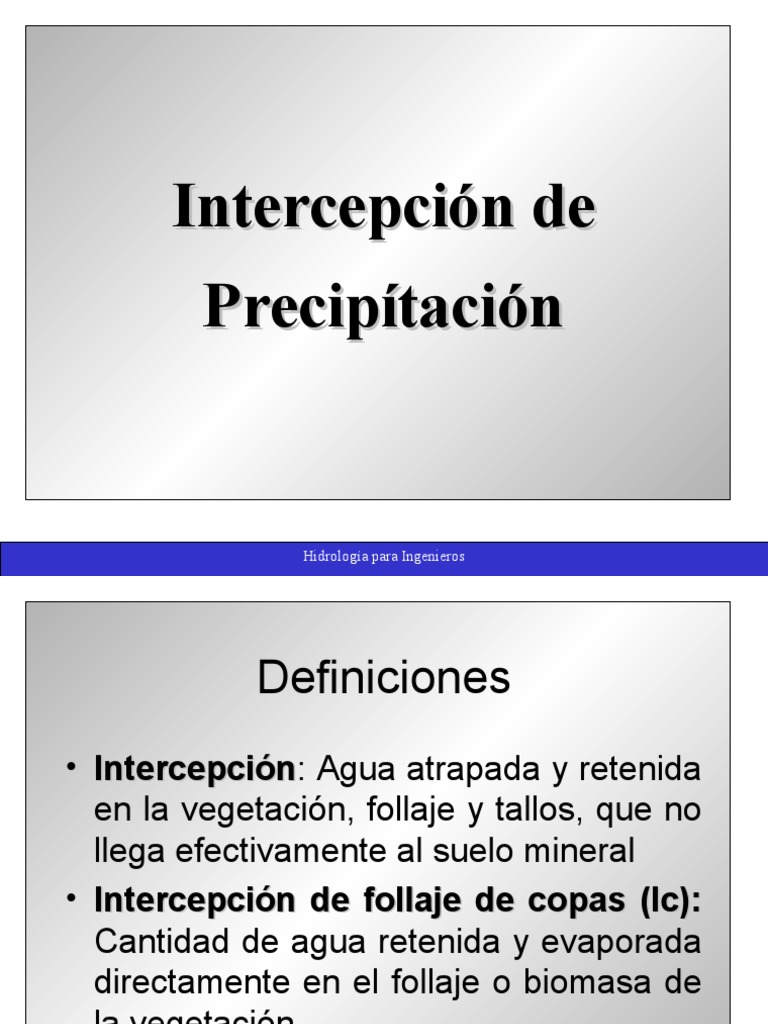 10 Intercepcion | PDF | Lluvia | Hidrología