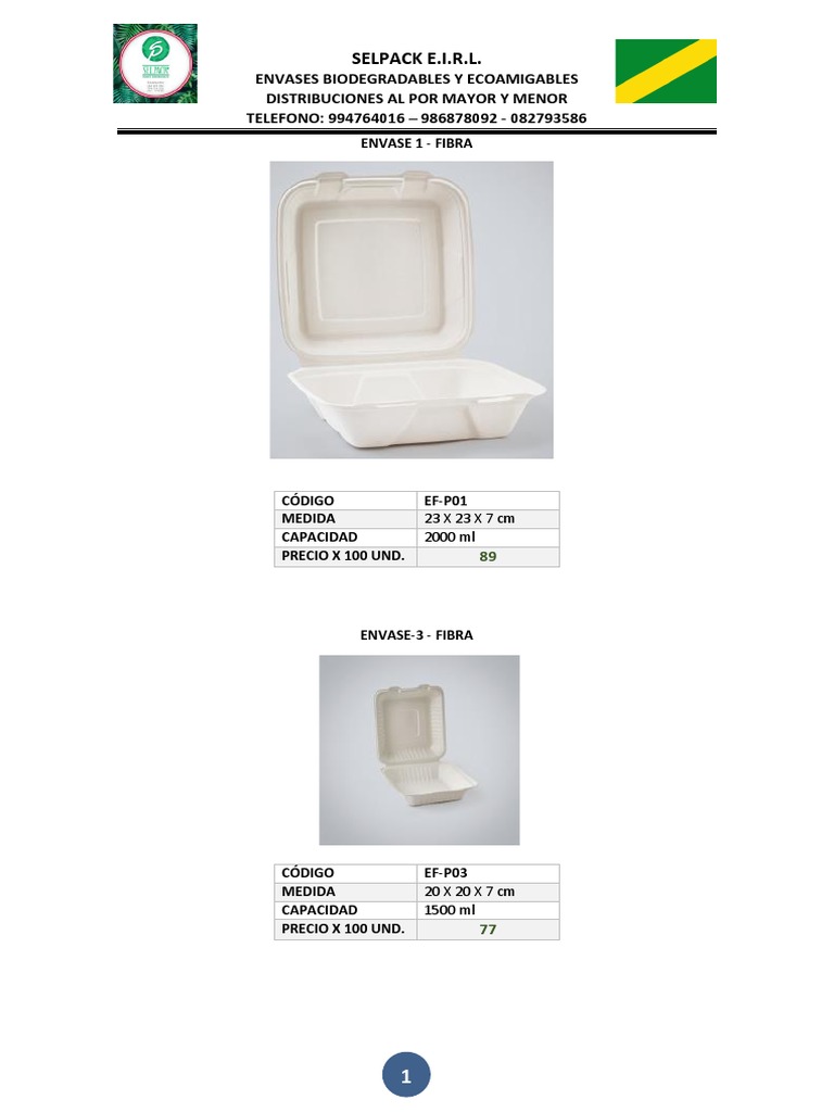 Catalogo-Precios Selpack Inaguracion | PDF