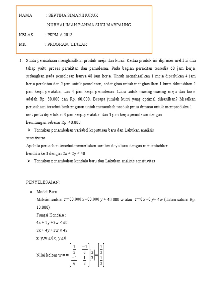 Program Linear | PDF | Metode & Bahan Ajar