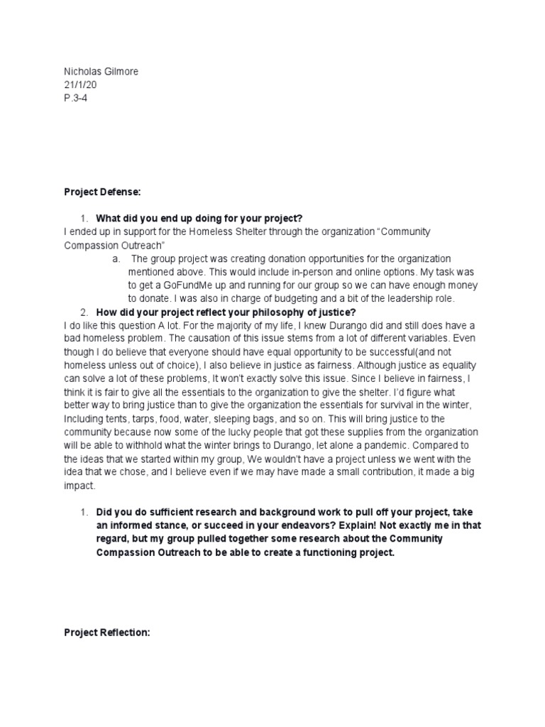 Project Defense Reflection | PDF | Cognition