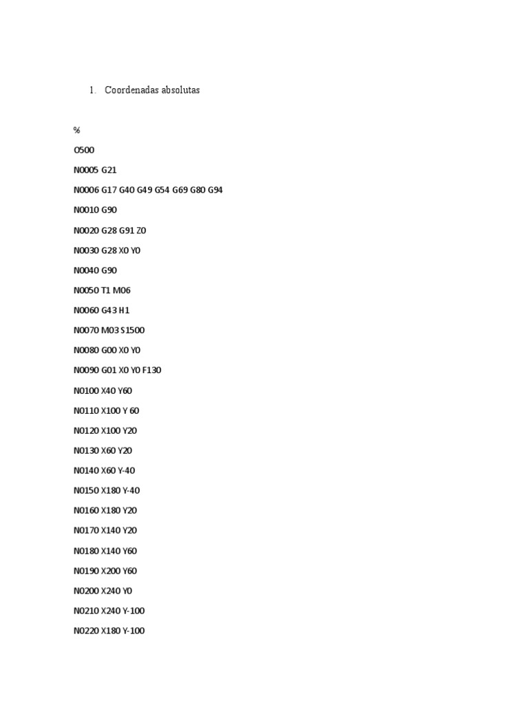 CNC Programming: Absolute vs Incremental Coordinates | PDF | Business ...