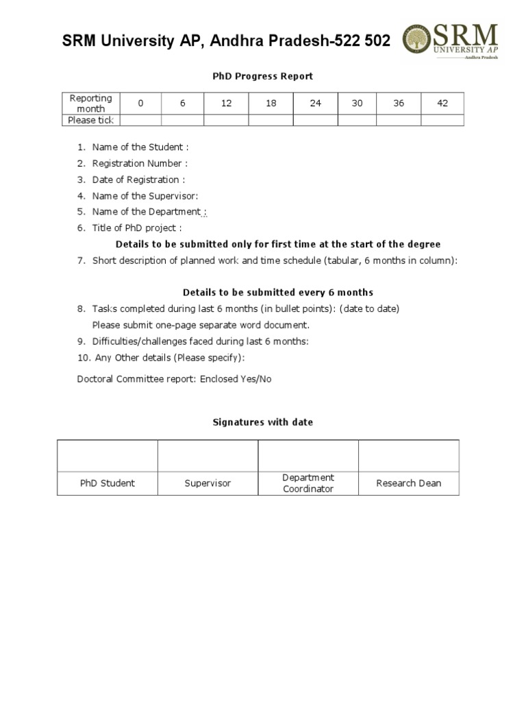 PHD Progress Report PDF | PDF