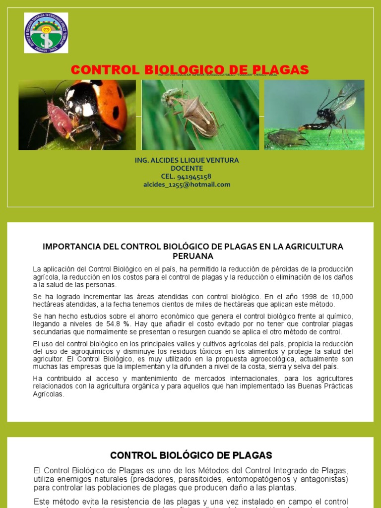 Control Biológico de Plagas en la Agricultura Peruana: Importancia ...