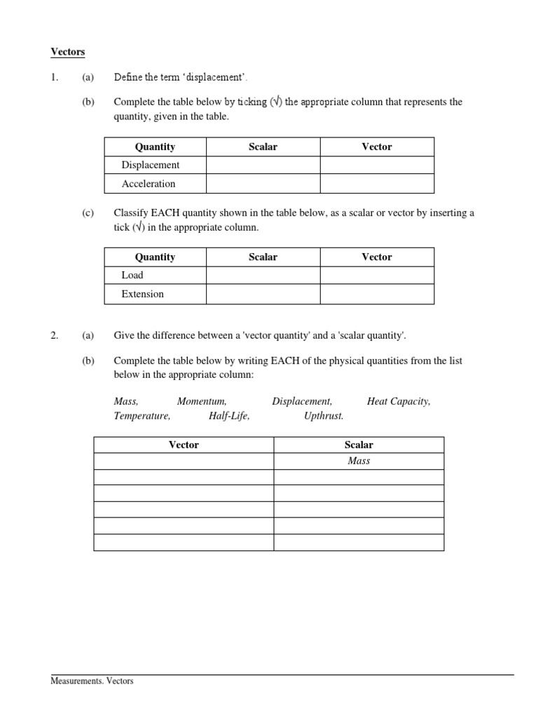 Vectors - Classwork | PDF | Velocity | Euclidean Vector