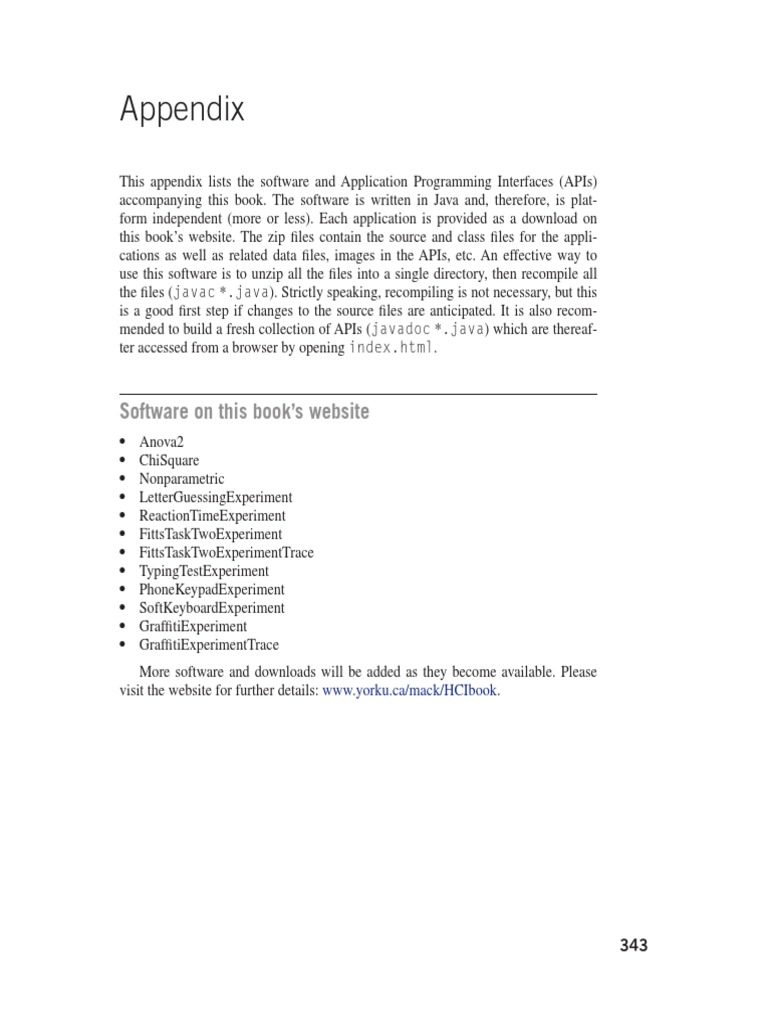 Appendix: Software On This Book's Website | PDF