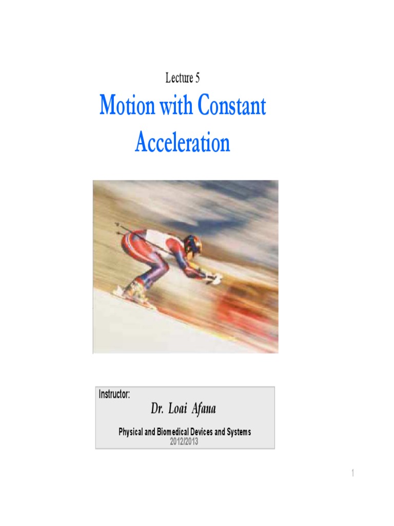 05 Motion With Constant Acceleration | PDF | Velocity | Acceleration