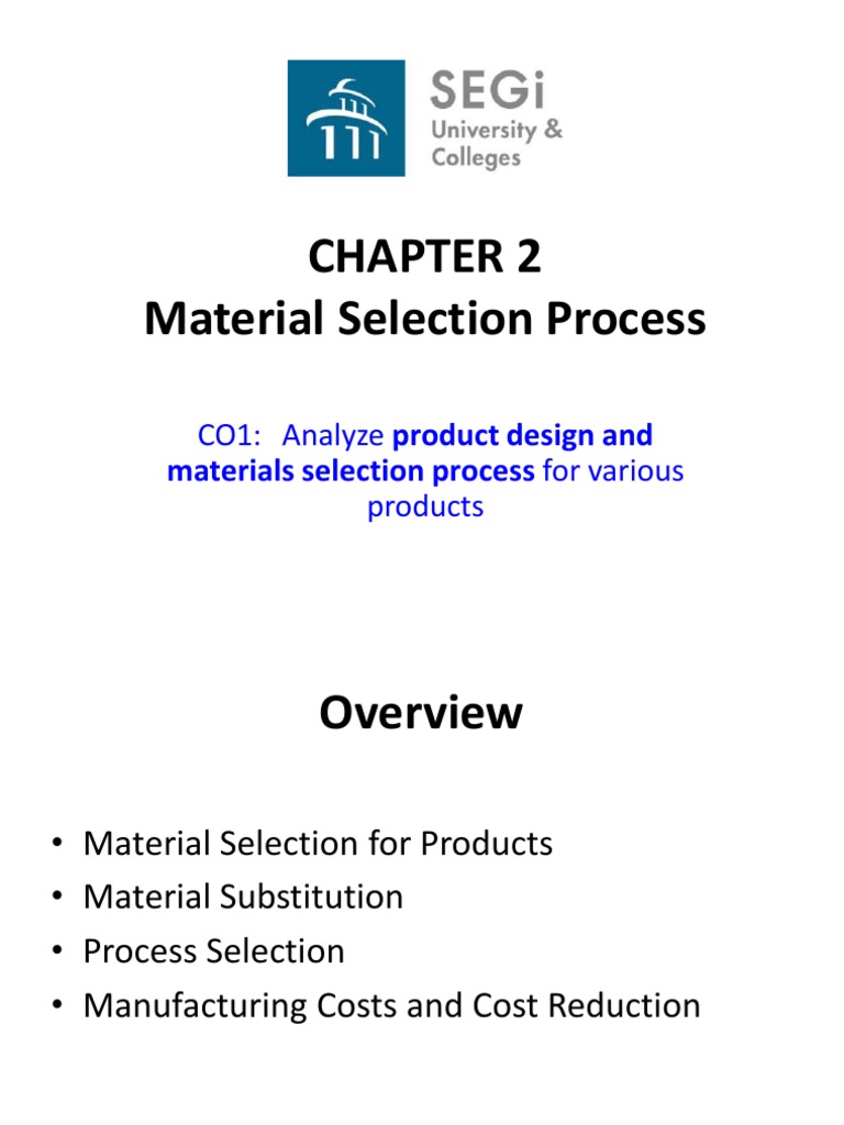 Chapter 2 Material Selection Process | PDF | Machining | Recycling