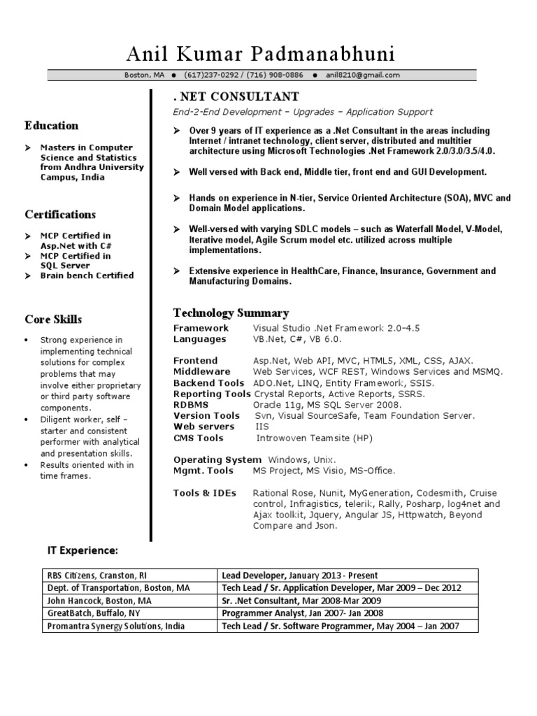 Anil Kumar | PDF | Microsoft Sql Server | Microsoft Visual Studio