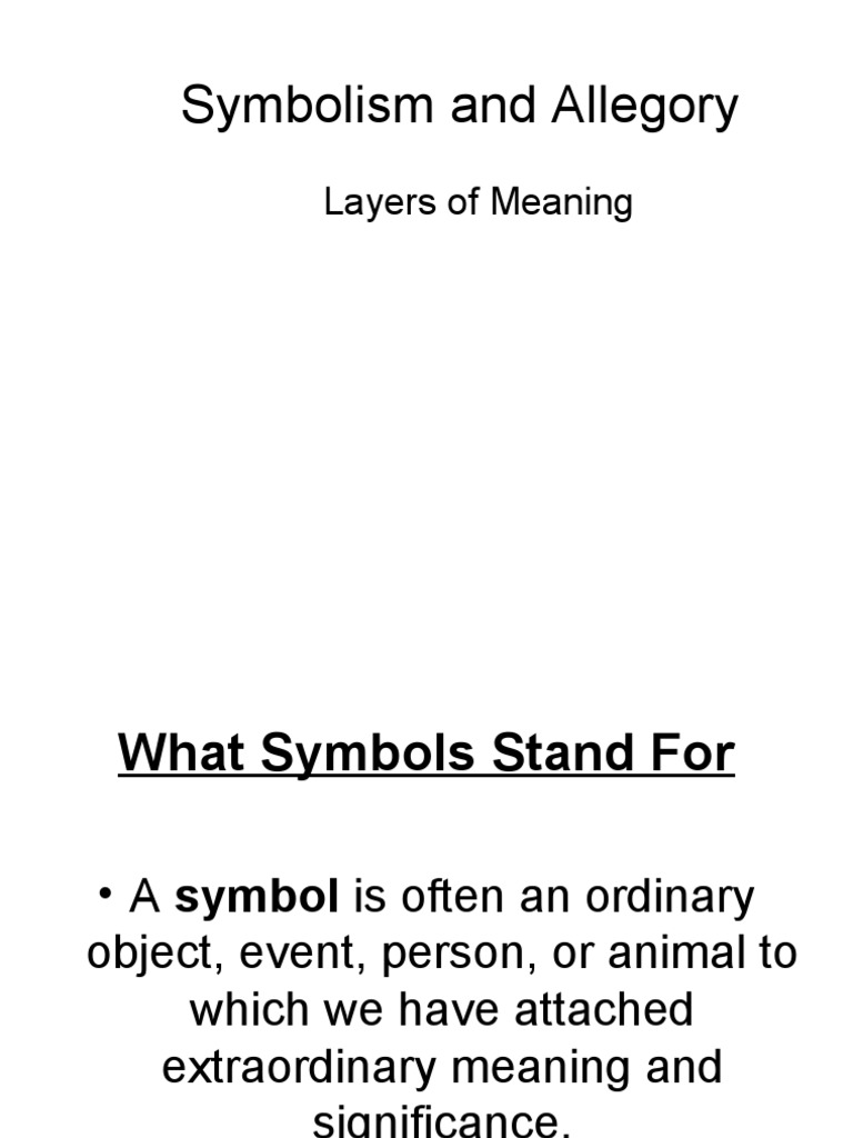 Symbolism and Allegory Layers of Meaning | PDF | Allegory | Symbols
