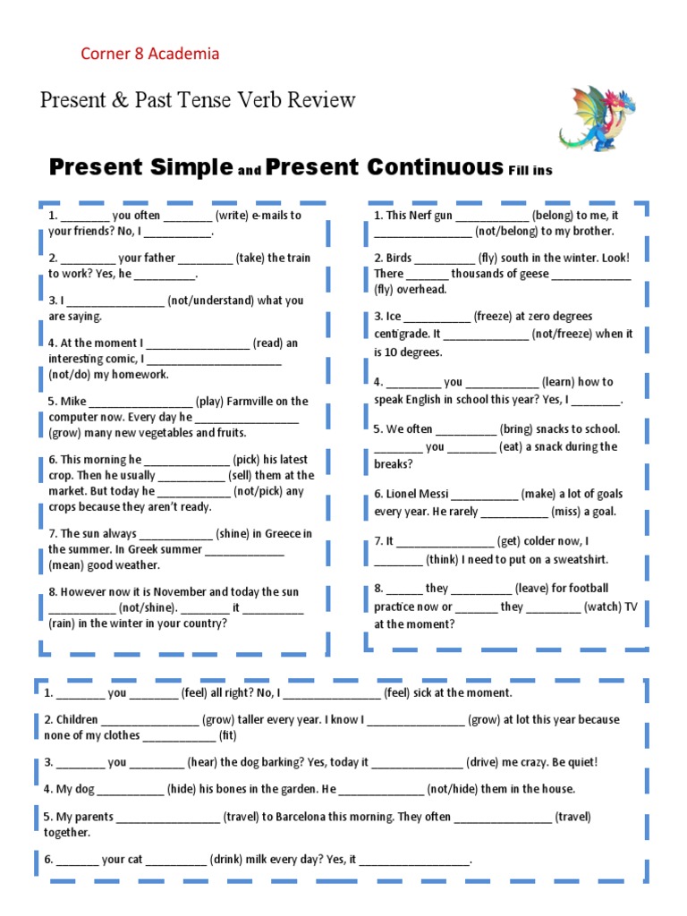 Past Tense Verb Exercises | PDF