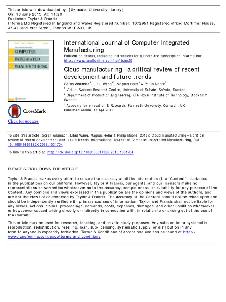 Adamson 2015 | PDF | Cloud Computing | Internet Of Things