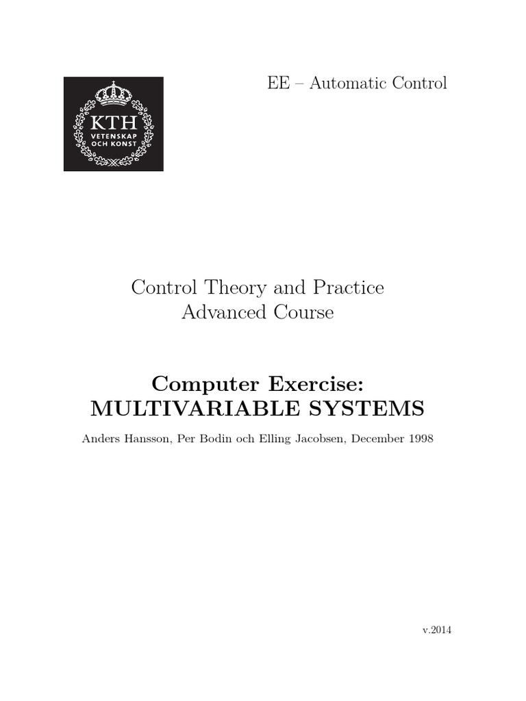 Automatic Control Systems Theory | PDF | Eigenvalues And Eigenvectors ...