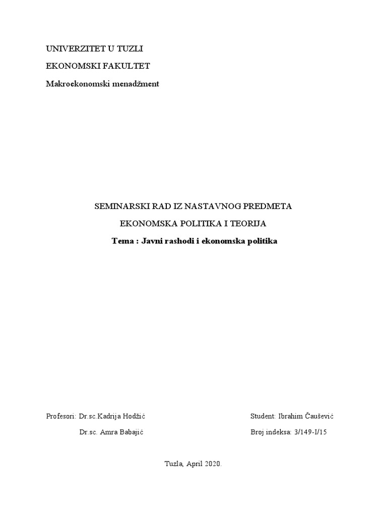 Javni Rashodi | PDF