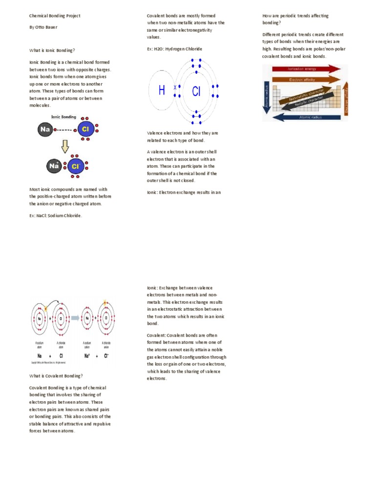 Chemistry Bonds for Students | PDF | Ionic Bonding | Chemical Bond