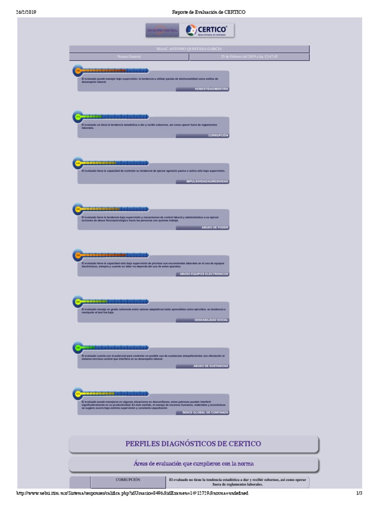 Evaluación de Desempeño Laboral CERTICO | PDF | Gestión de recursos humanos | Corrupción política