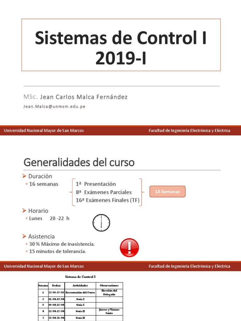 Sistemas de Control I 2019-I | PDF | Academia | Tecnología digital