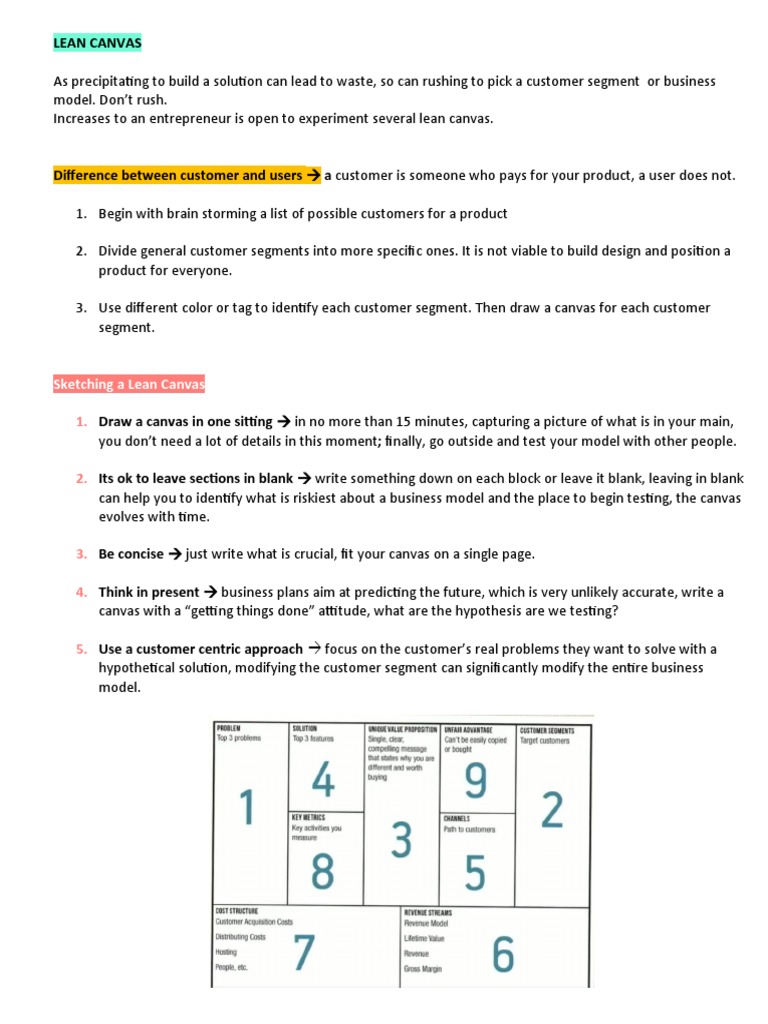 Sketching A Lean Canvas | PDF | Business Model | Sales
