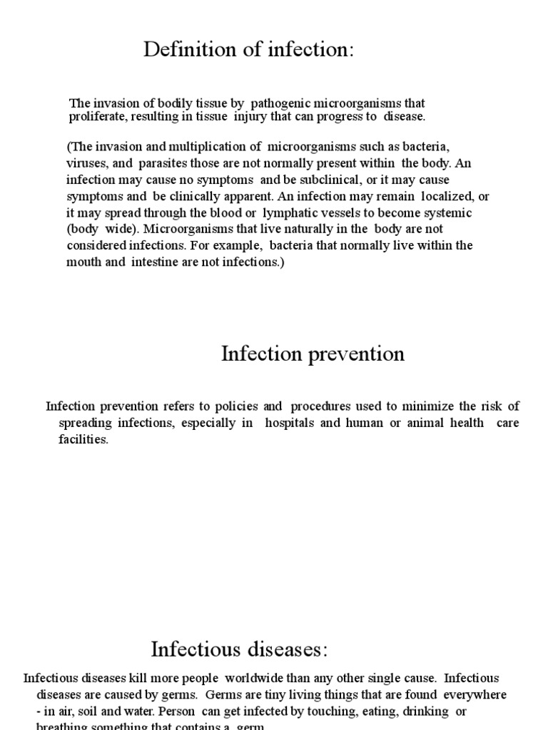 Definition of Infection | Download Free PDF | Infection | Hygiene
