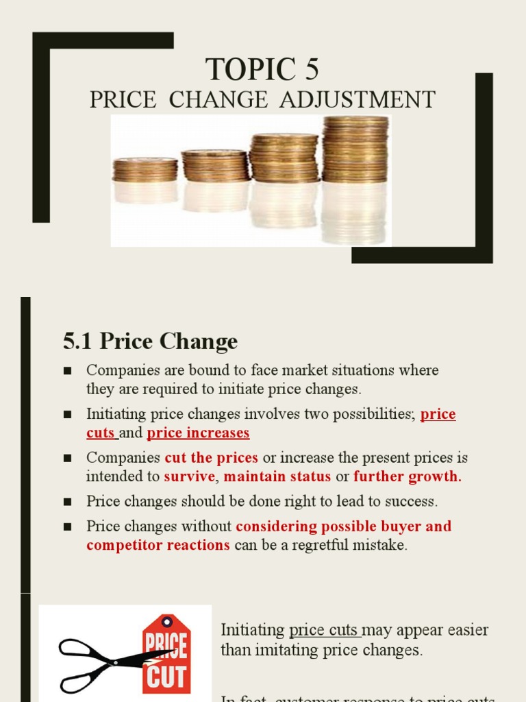 Topic Price Change Adjustment | PDF | Pricing | Discounts And Allowances