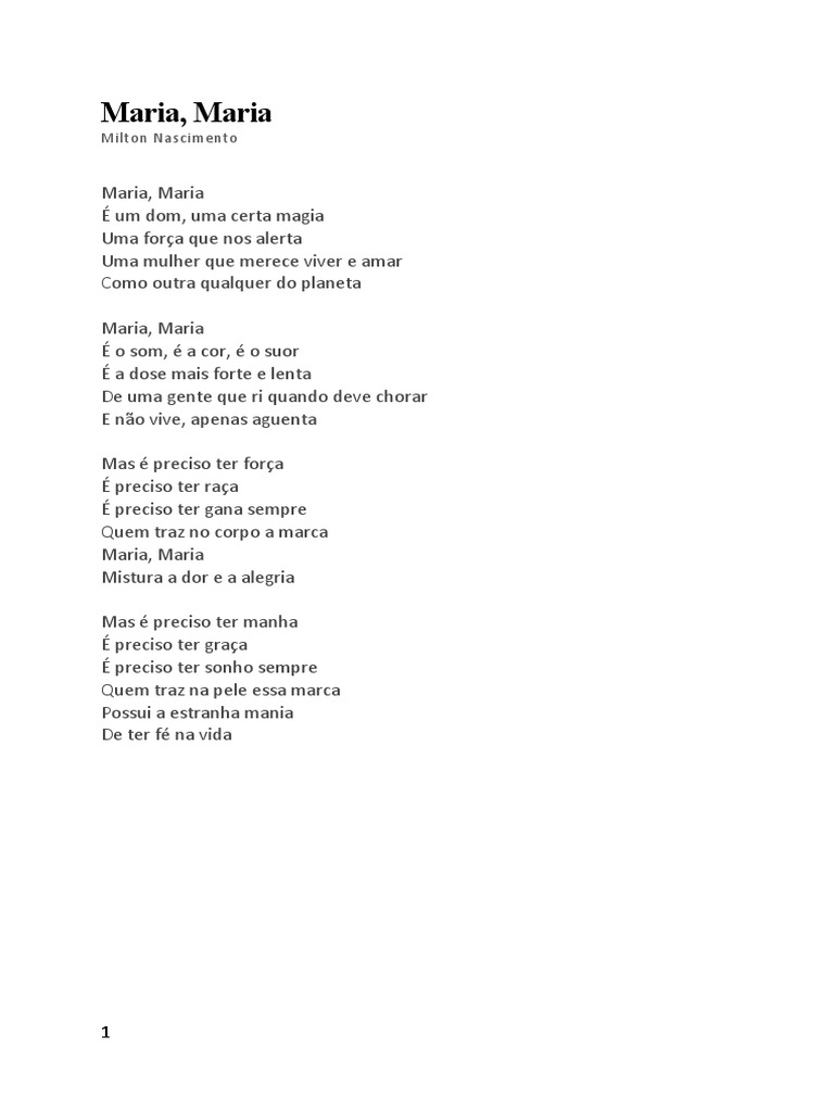 Maria, Maria: Milton Nascimento | PDF