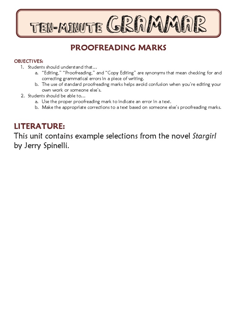 Proofreading Marks | PDF | Proofreading | Editing