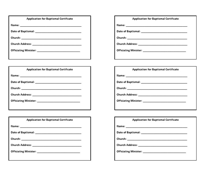 Baptismal Application Form | PDF
