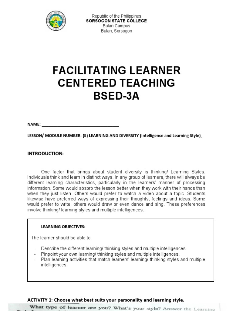 Module 5 Faci Learning | PDF | Learning Styles | Applied Psychology