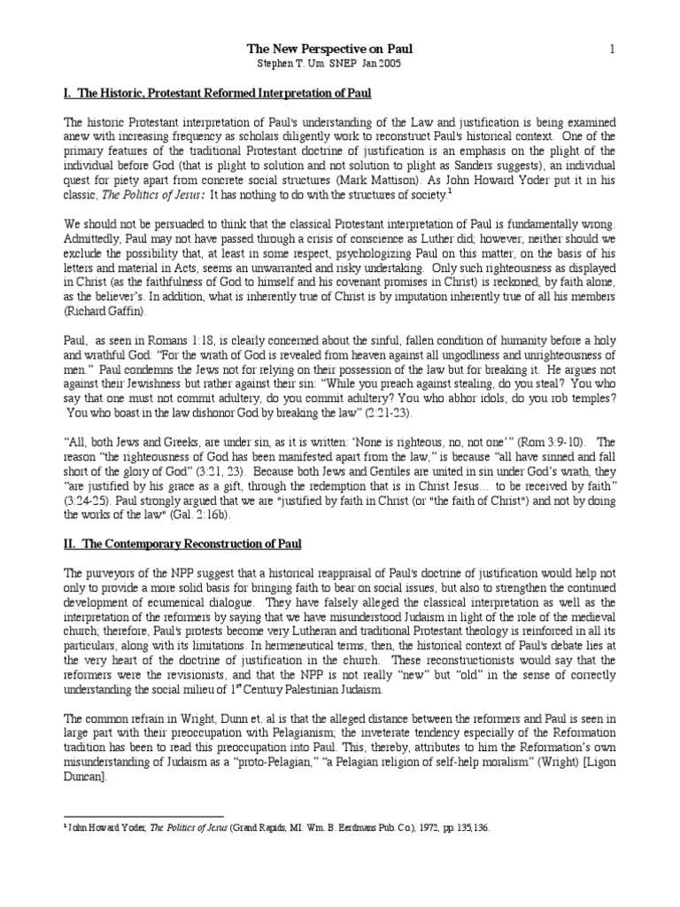 The New Perspective On Paul | PDF | Justification (Theology) | Paul The Apostle