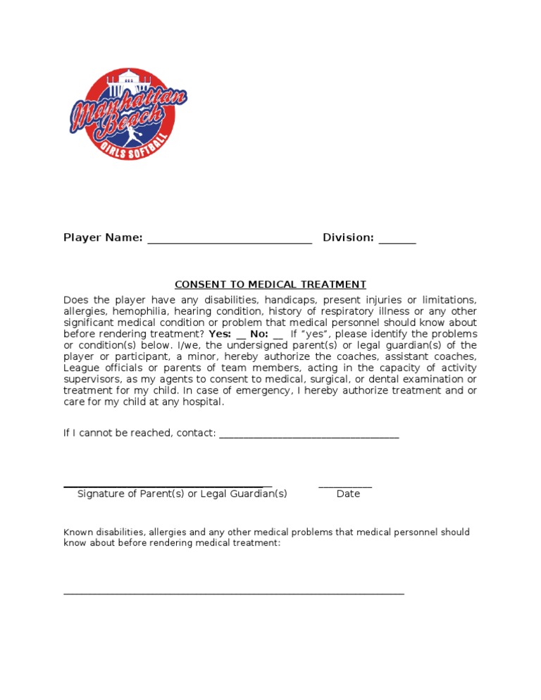 Training Clinic Player Medical Consent | PDF | Self-Improvement | Lifestyle