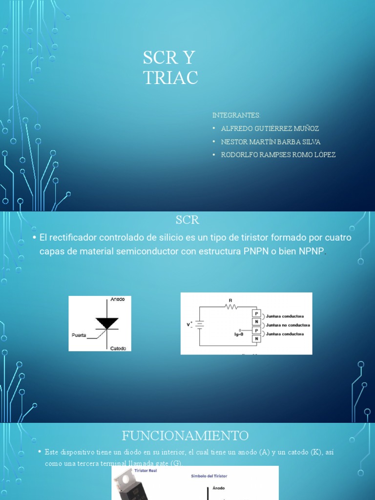 SCR y Triac | PDF | Diodo | Fuerza