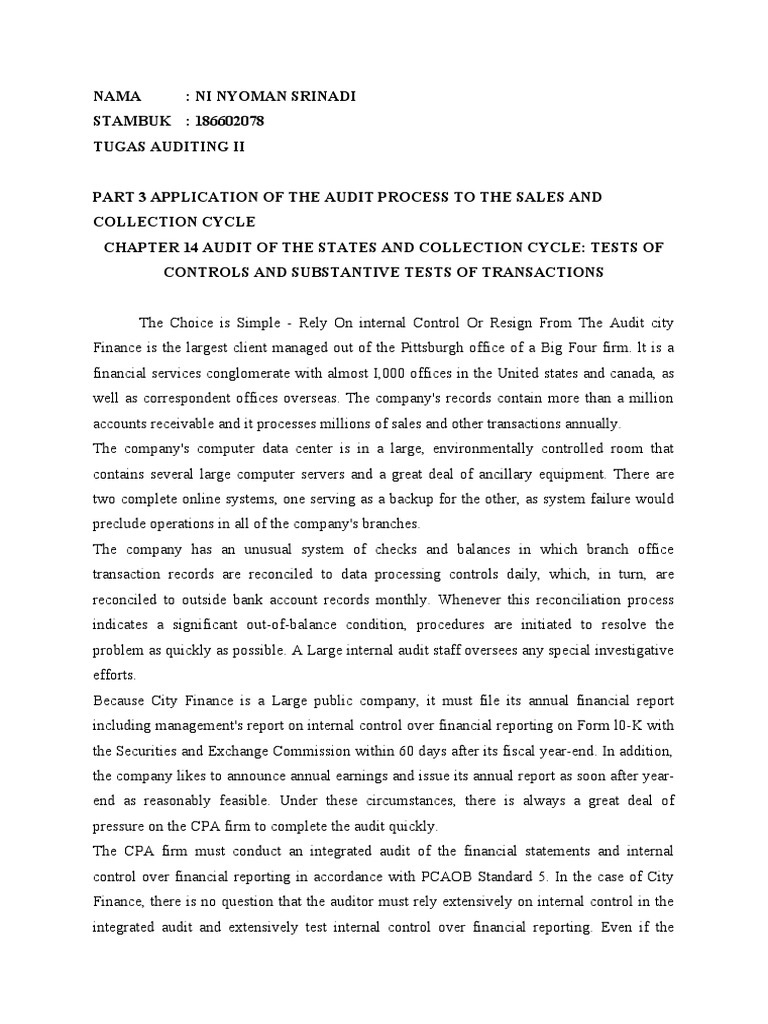 CH14 Ni Nyoman Srinadi | PDF | Receipt | Internal Control