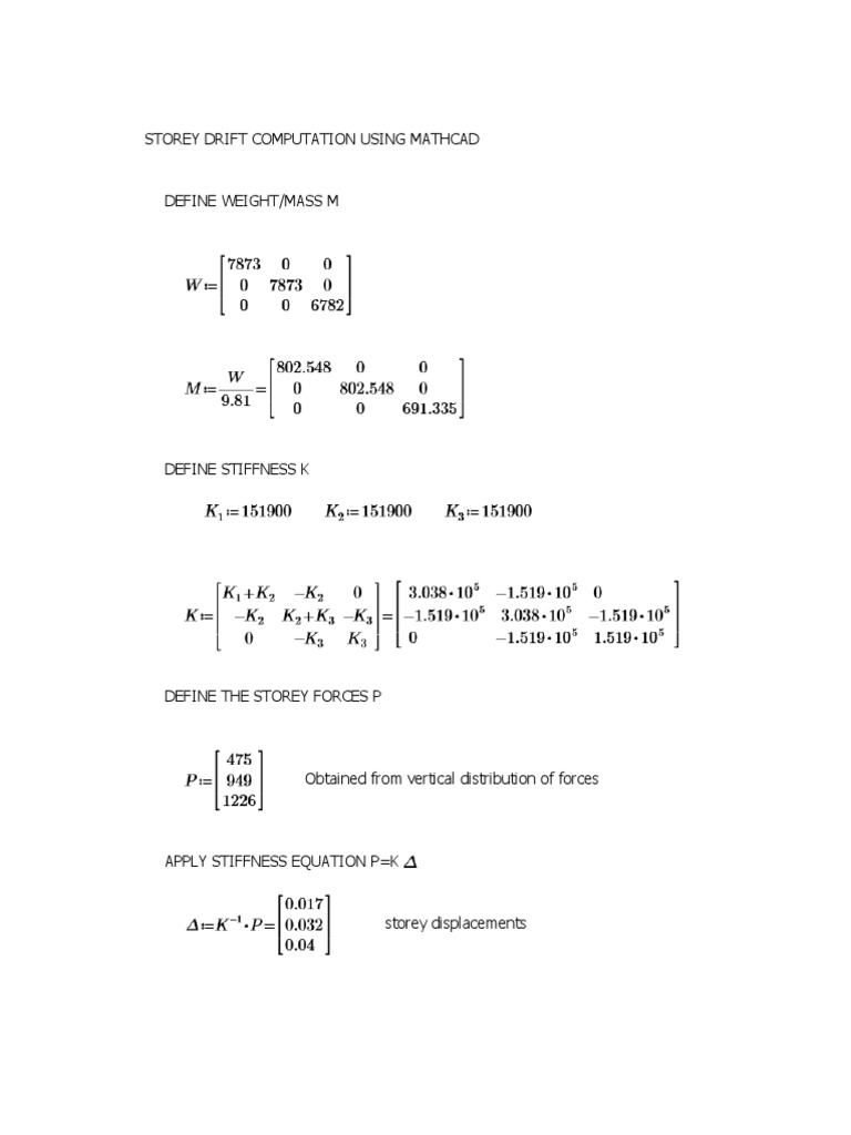 Storey Drift Computations | PDF | Science & Mathematics