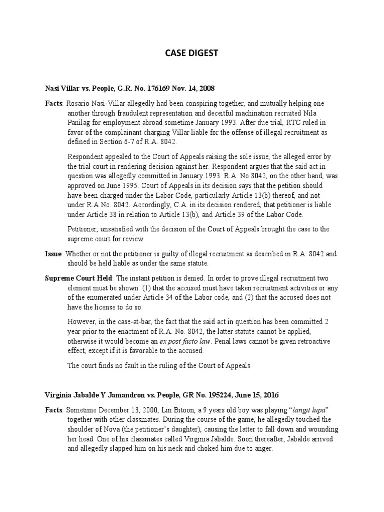 Case Digest | PDF | Reasonable Doubt | Murder