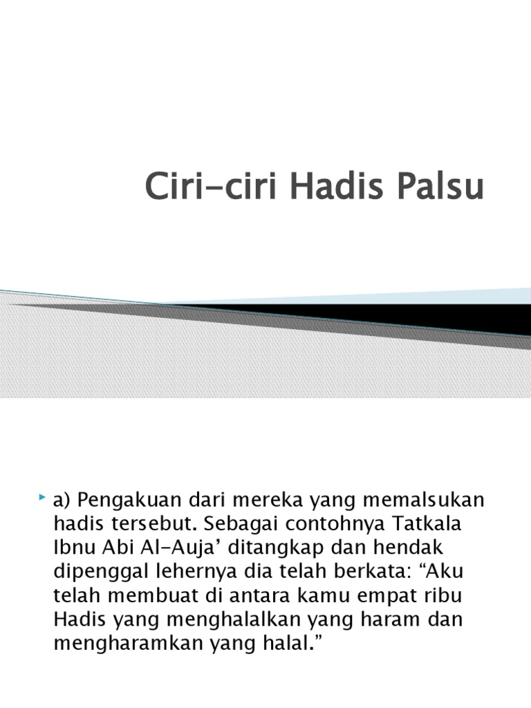 Ciri-Ciri Hadis Palsu | PDF | Ilmu Sosial | Sejarah