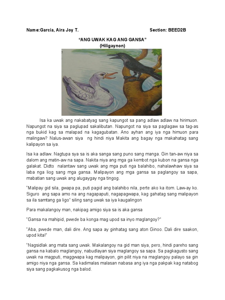 Ang Uwak at Gansa | PDF