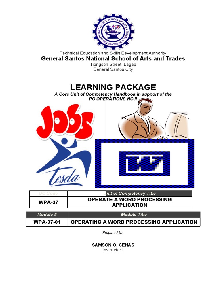 CBLM-Word Processing - PC Operation (FINAL) | PDF | Menu (Computing ...