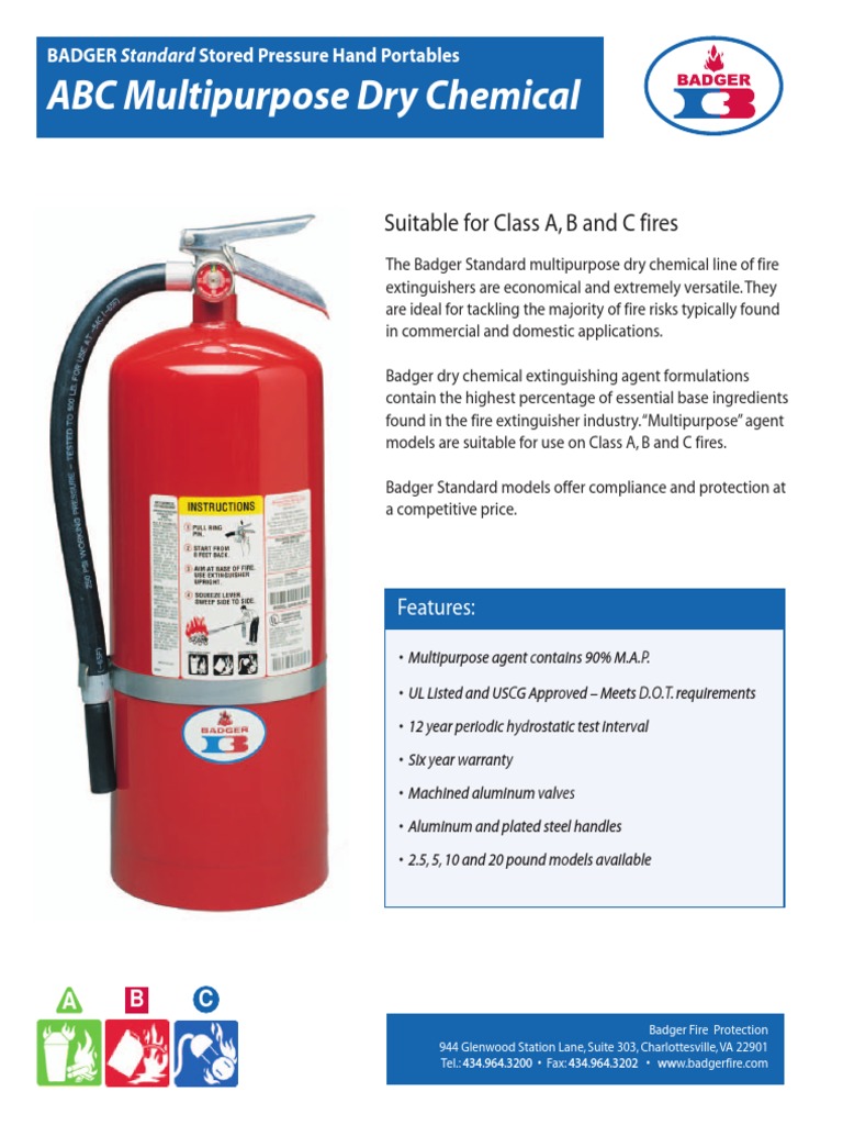 Extintor ABC 10MB-8H - BADGER PDF | PDF | Manufactured Goods | Building ...