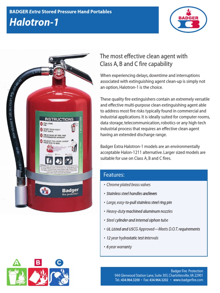 Extintor Halotron-1 11.5HB - BADGER | PDF | Mechanical Engineering ...