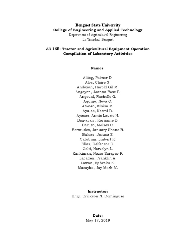 Benguet State University: College of Engineering and Applied Technology ...