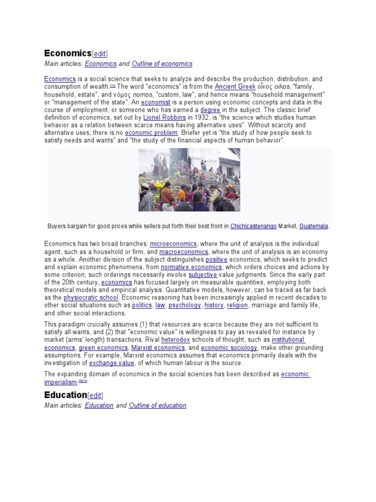 Economics: Economics Outline of Economics | PDF | Geography | Social ...
