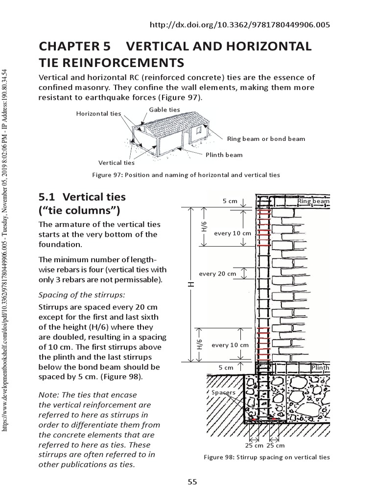 Chapter 5 Vertical and Horizontal Tie Reinforcements | PDF | Masonry ...