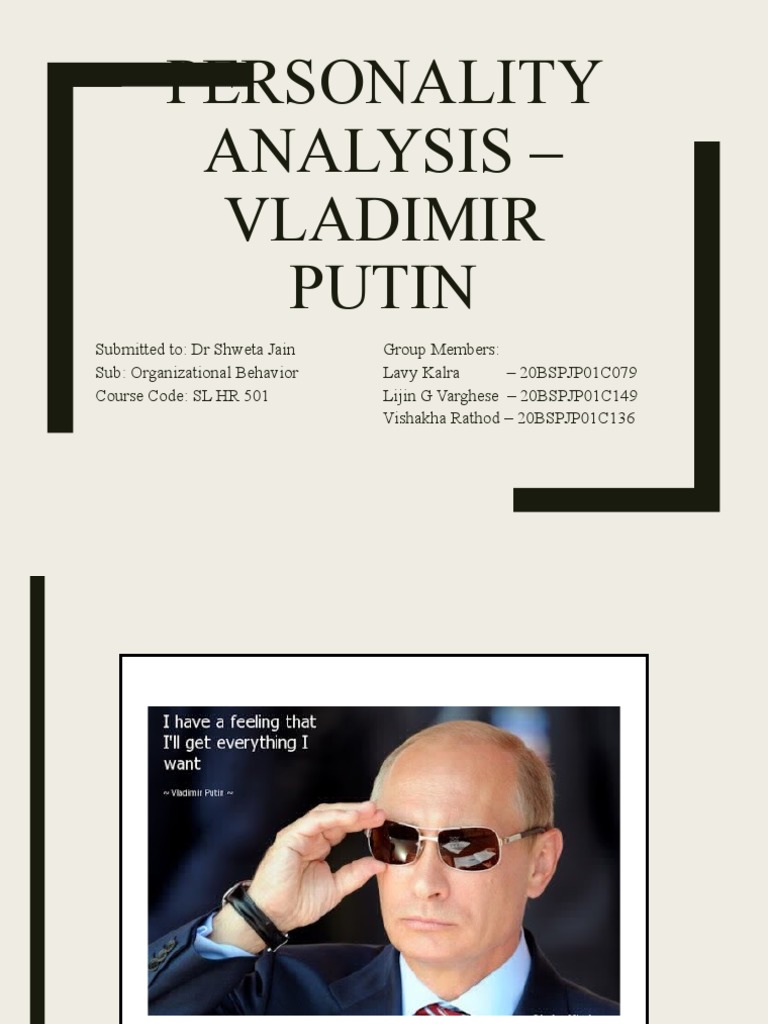 Personality Analysis - V Putin | PDF